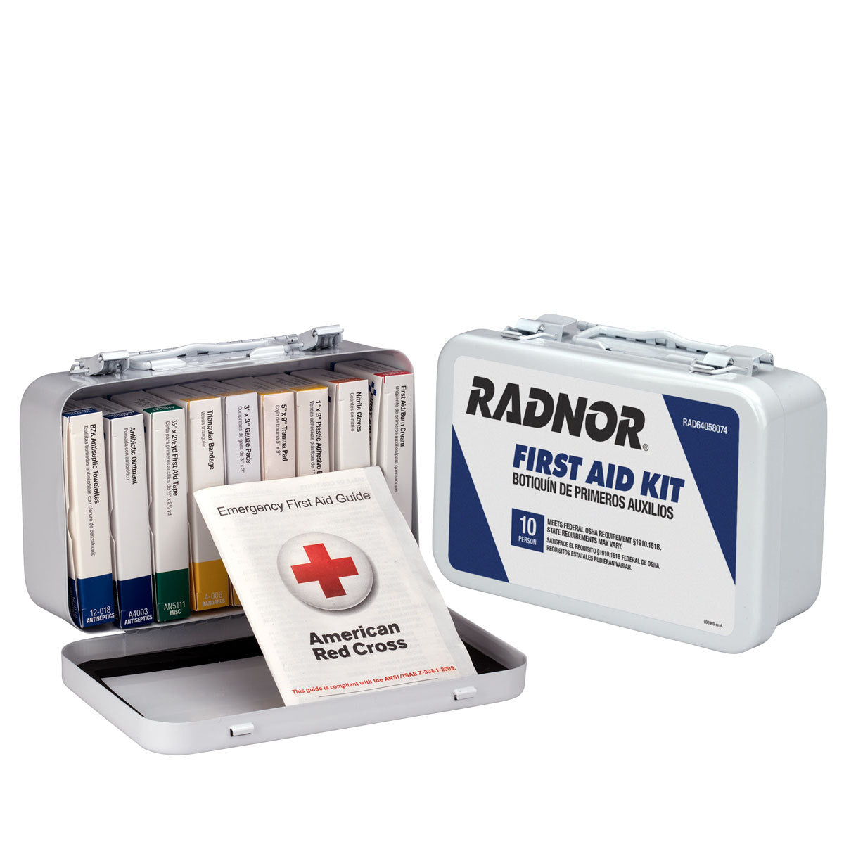 Radnor Unitized Industrial Metal First Aid Kit — Major Safety