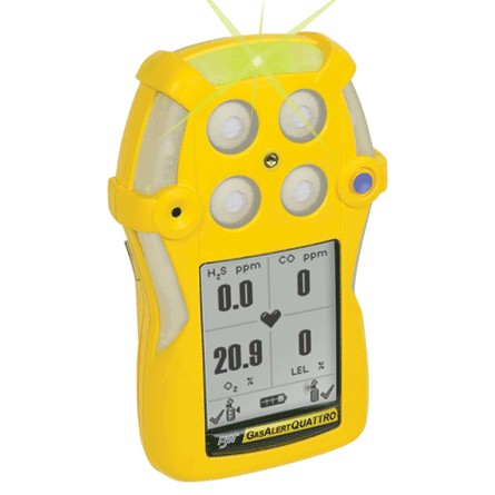 BW GasAlert Quattro QT-XWHM-A-Y-NA Gas Detector — Major Safety